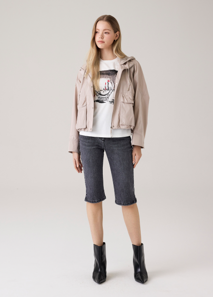 미샤 MICHAA 카프리 데님 팬츠 DARK GREY | SISUN.COM