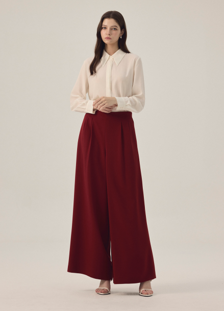 미샤 MICHAA 핀턱 와이드 팬츠 RED | SISUN.COM