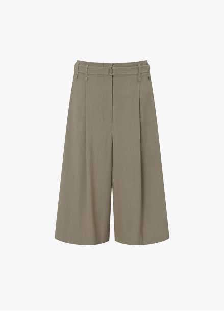 미샤 MICHAA 벨티드 버뮤다 팬츠 KHAKI BEIGE | SISUN.COM