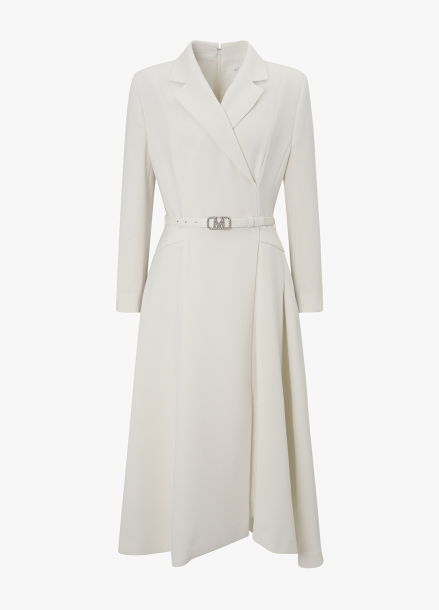 미샤 MICHAA 테일러드 카라 A라인 원피스 LIGHT BEIGE | SISUN.COM
