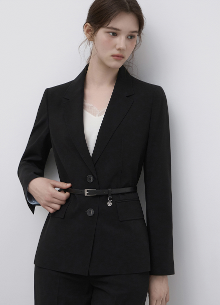 잇미샤 ITMICHAA 벨티드 자켓 BLACK | SISUN.COM